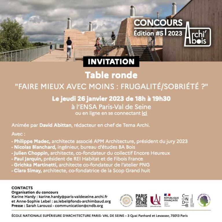Table ronde du Concours Archi'bois 2023 - Archimbaud
